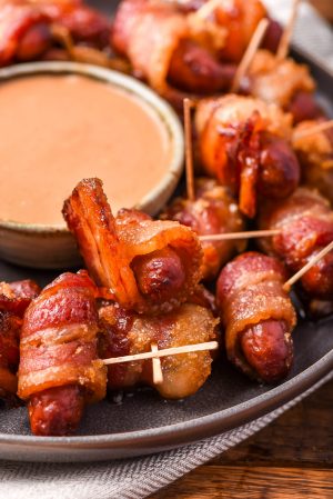 Meat Candy (Bacon Wrapped Smokies)