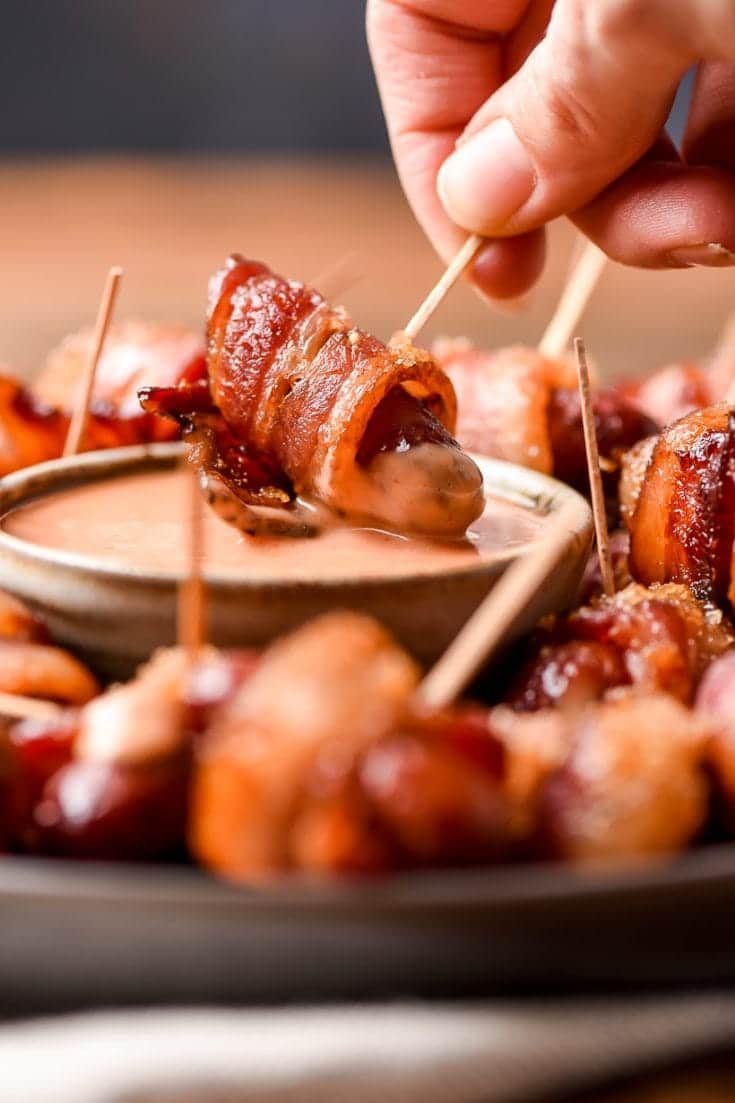 Meat Candy (Bacon Wrapped Smokies)