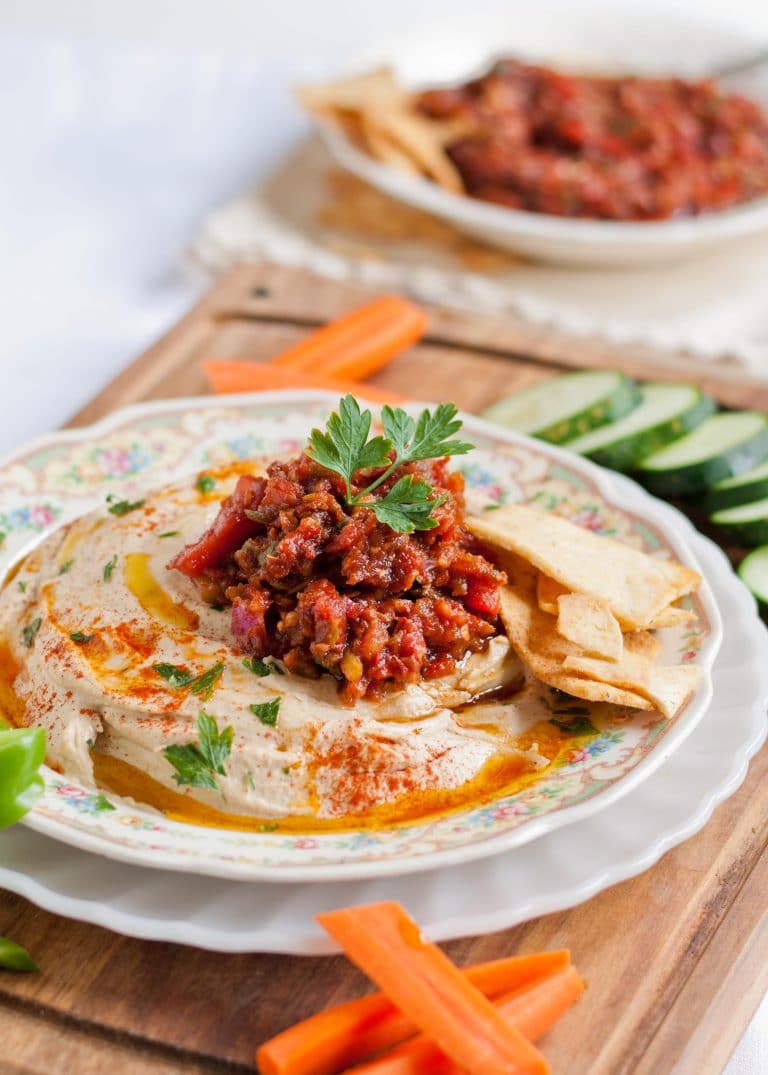 Hummus and Spicy Turkish Ezme Salad | Neighborfood