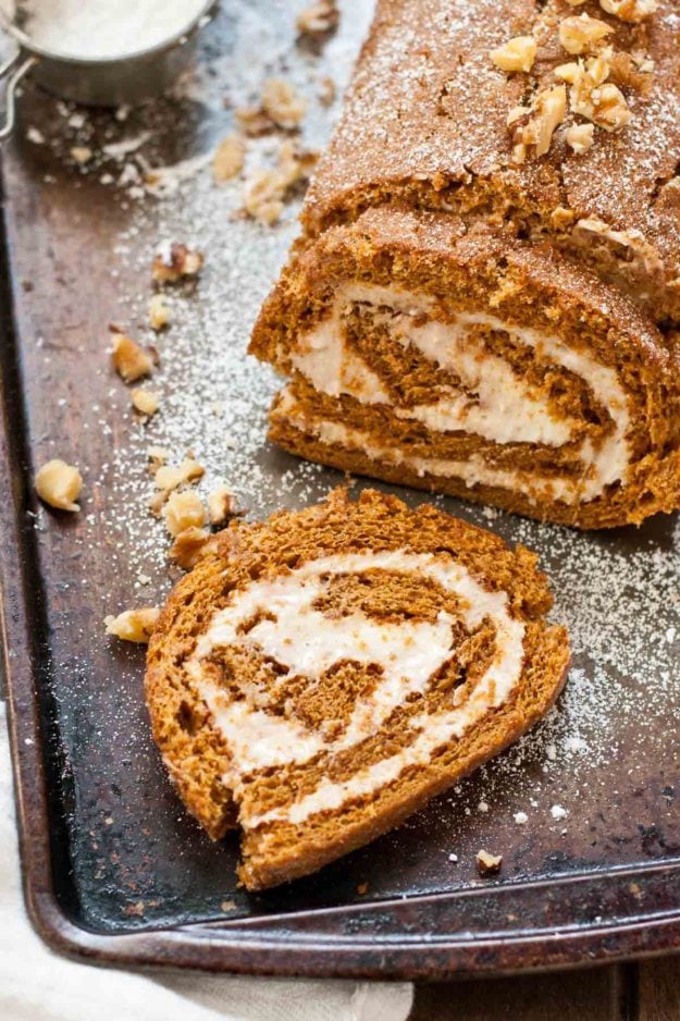 Gingerbread Roll Cake with Eggnog Cream Cheese Filling | NeighborFood