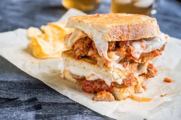 Meatball Sub Grilled Cheese Sandwiches | NeighborFood