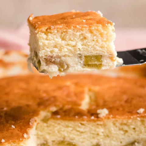Easy Rhubarb Custard Cake - NeighborFood