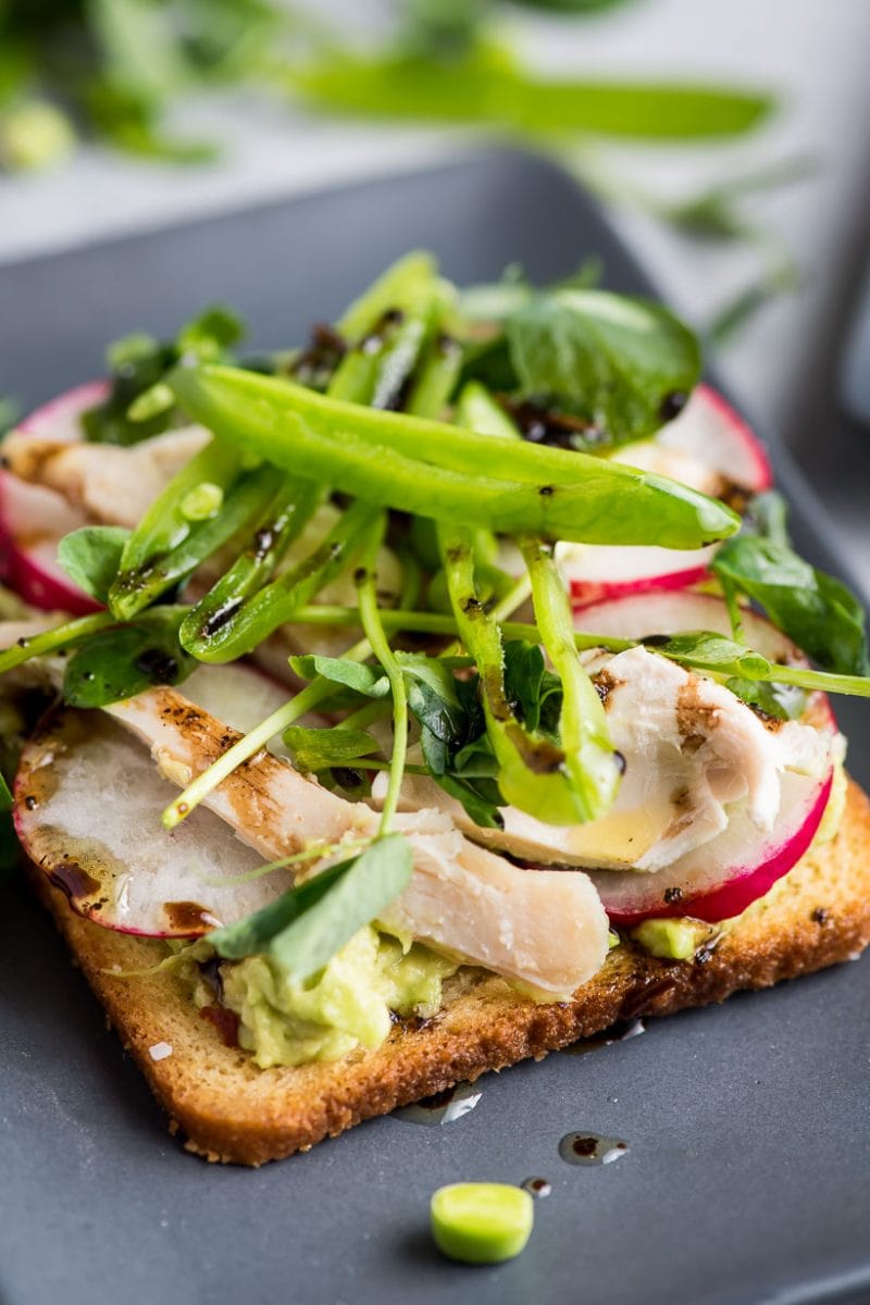 Springtime Avocado Toast with Radish, Chicken, and Peas - NeighborFood