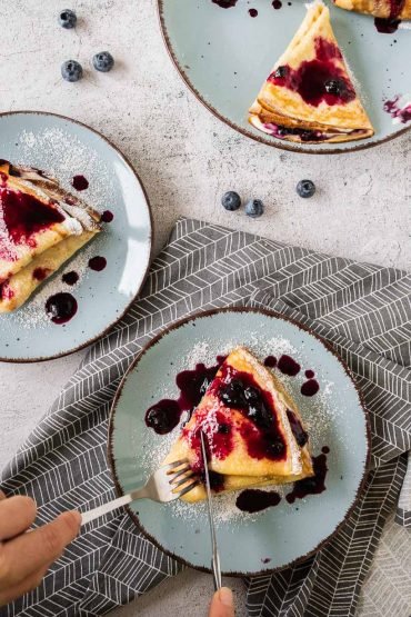 Blueberry Crepes with Cream Cheese Filling - NeighborFood