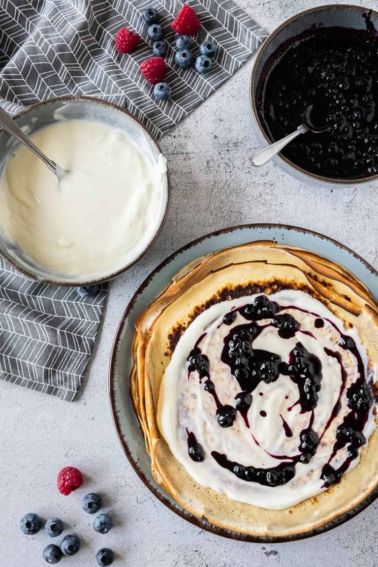 Blueberry Crepes with Cream Cheese Filling - NeighborFood