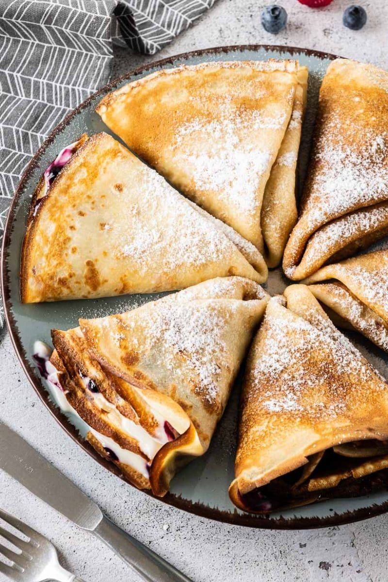 Blueberry Crepes with Cream Cheese Filling - NeighborFood