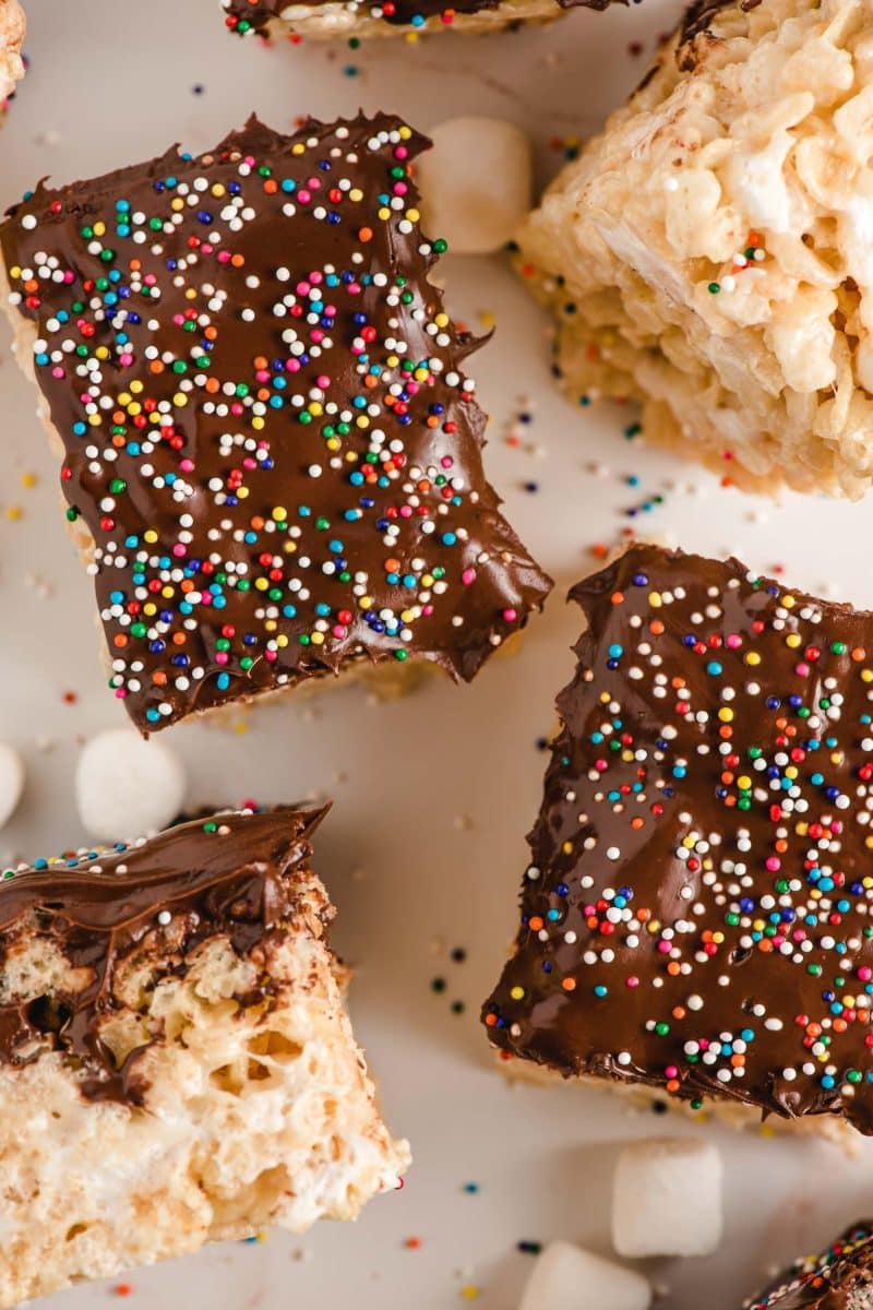 Soft and Chewy Chocolate Covered Rice Krispie Treats | NeighborFood
