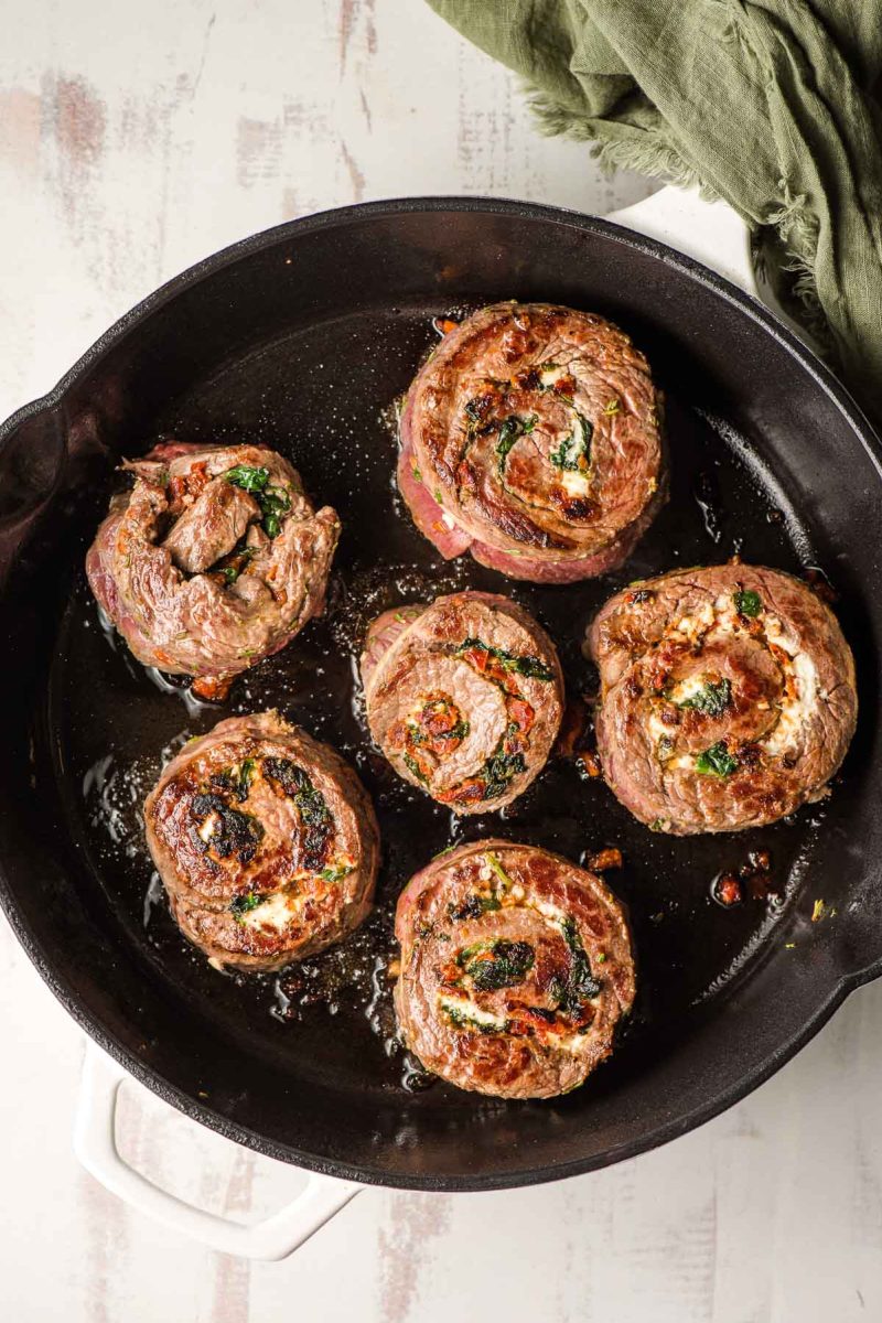 Beef Pinwheels with Sun Dried Tomatoes and Feta - NeighborFood