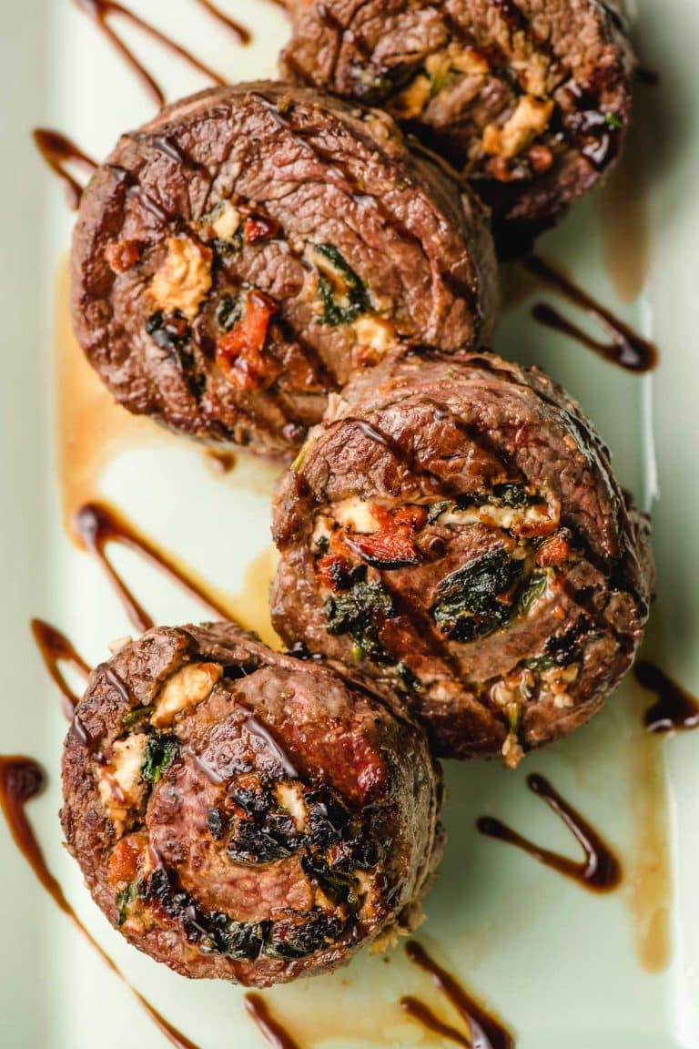 Beef Pinwheels with Sun Dried Tomatoes and Feta - NeighborFood