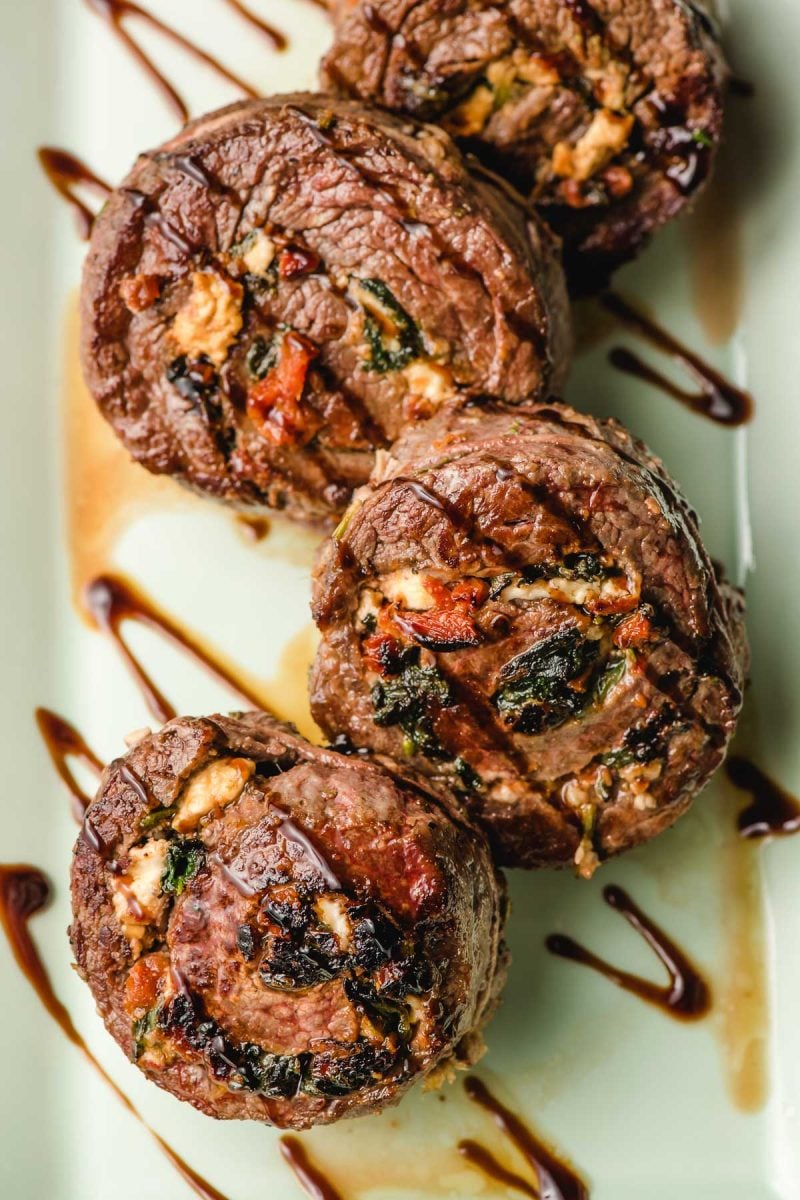 Beef Pinwheels with Sun Dried Tomatoes and Feta - NeighborFood